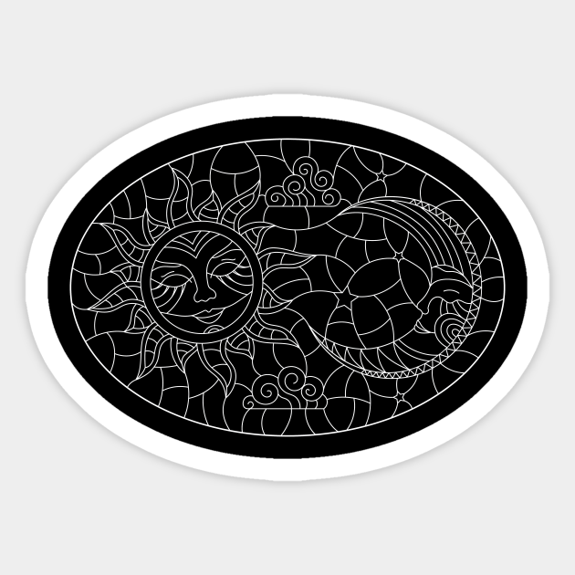 Sun and Moon - Sun And Moon Design - Sticker | TeePublic
