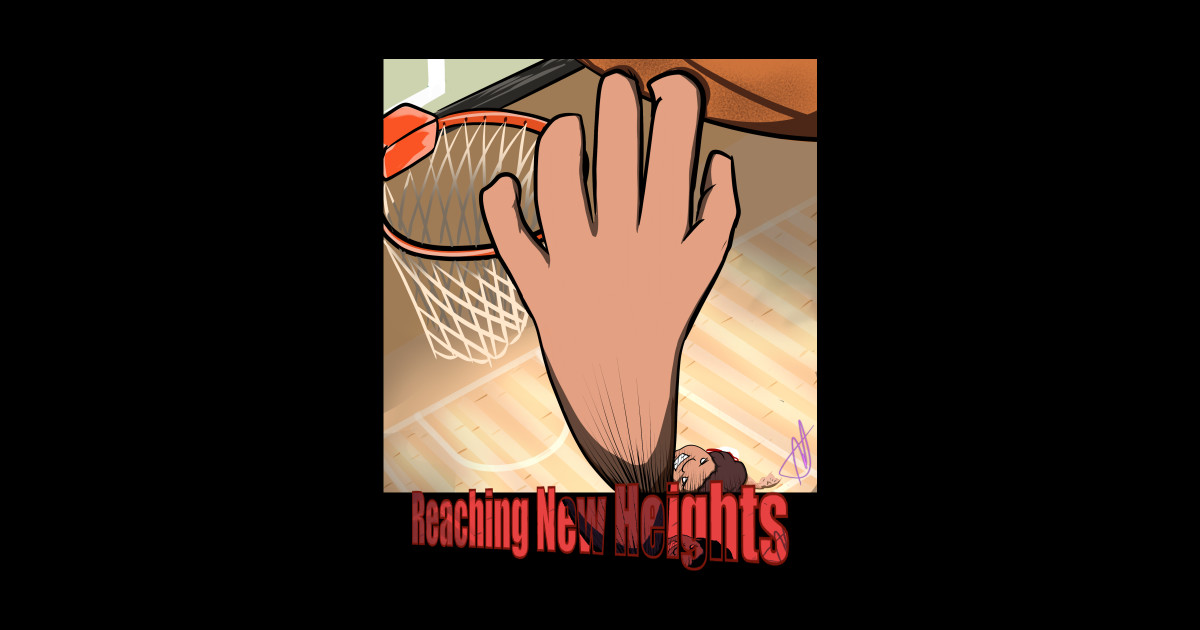 Reaching New Heights - Basketball - Sticker | TeePublic