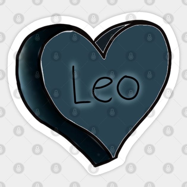 Leo Star Sign Onyx Love Heart - Leo Star Sign - Sticker | TeePublic