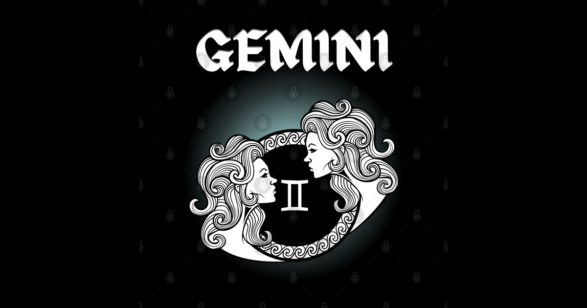 Gemini Twins Gothic Style - Gemini Zodiac Sign - Sticker | TeePublic