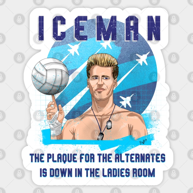 Iceman - Top Gun Volleyball - Sticker | TeePublic