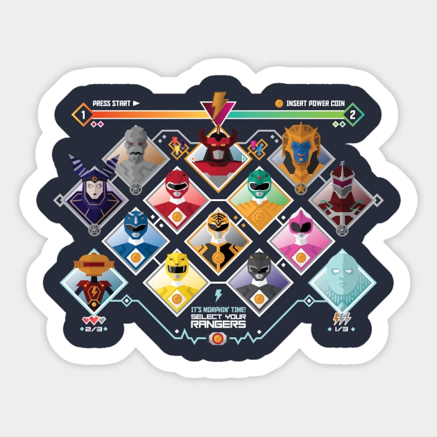 The Morphin Grid - Power Rangers - Sticker | TeePublic