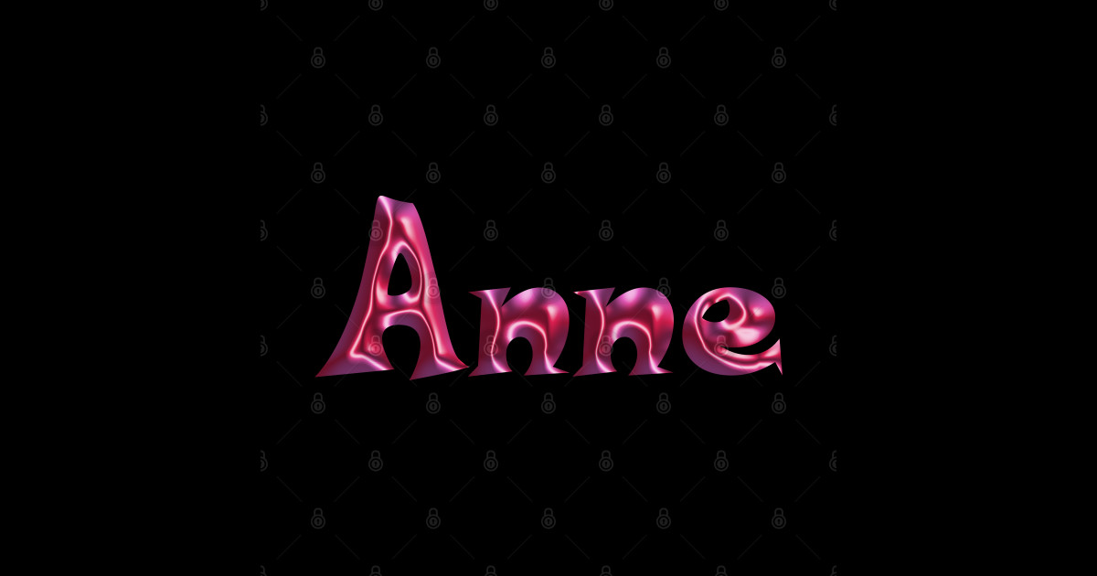 Anne Name Design – Satin Pink Glossy Font, Cute Shiny Lettering ...