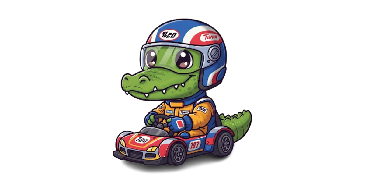 Cute Baby Croc Race Car Driver - Race Car - T-Shirt | TeePublic