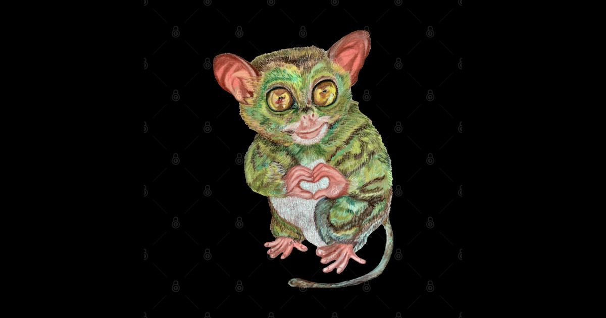 Philippine Tarsier Portrait (Soft Pastel Painting) - Tarsier - Magnet ...