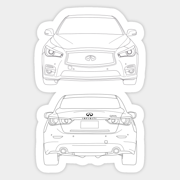 Infiniti Q50 Front and Rear - Infiniti Q50 - Sticker | TeePublic