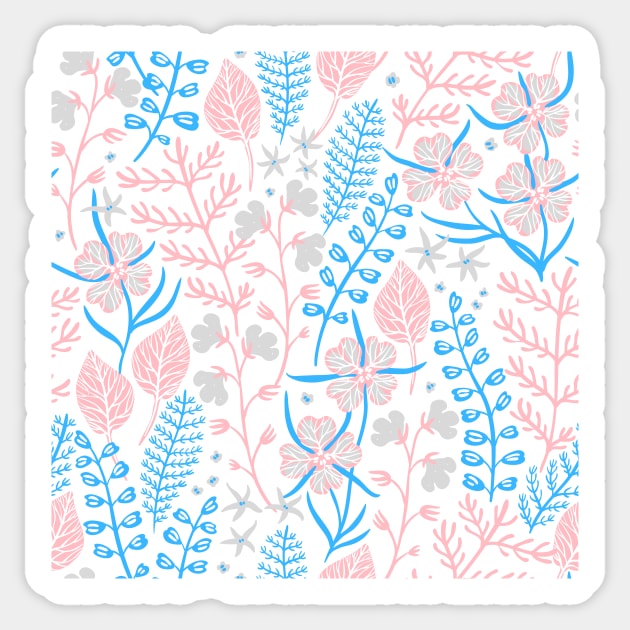 Flowers & Leaf Pattern - Flowers - Sticker | TeePublic