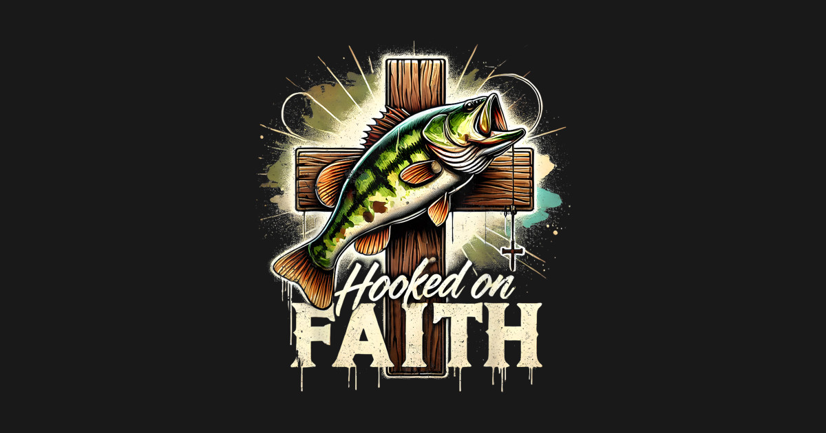 Hooked on Faith, Christian Fishing on Cross, Religious Angler Gift Idea ...