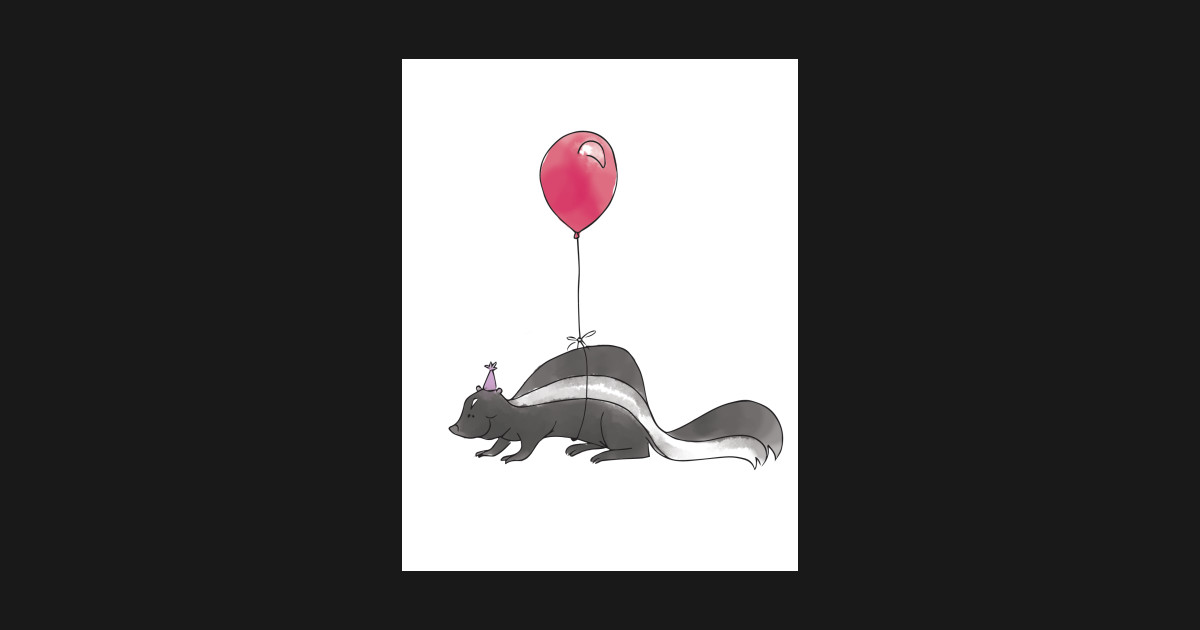 Skunk with Balloon - Happy Birthday - Skunk - T-Shirt | TeePublic