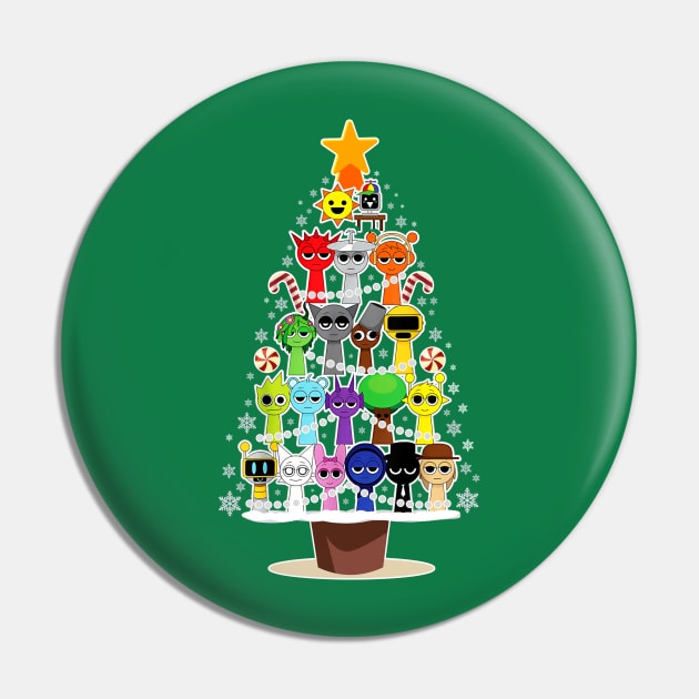 christmas pine tree Sprunki Game funny - Sprunki Game - Pin | TeePublic