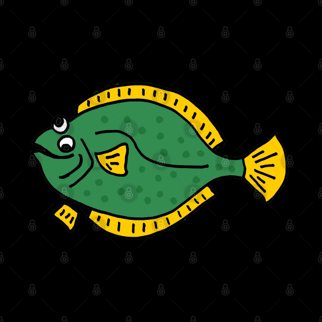 Funny Flounder Fish Cartoon - Flounder - Tapestry | TeePublic