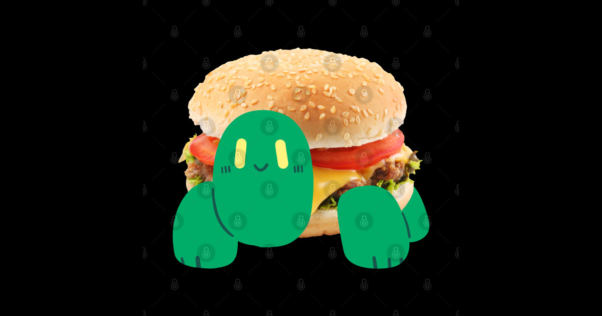 turtle burger - Turtle - Sticker | TeePublic