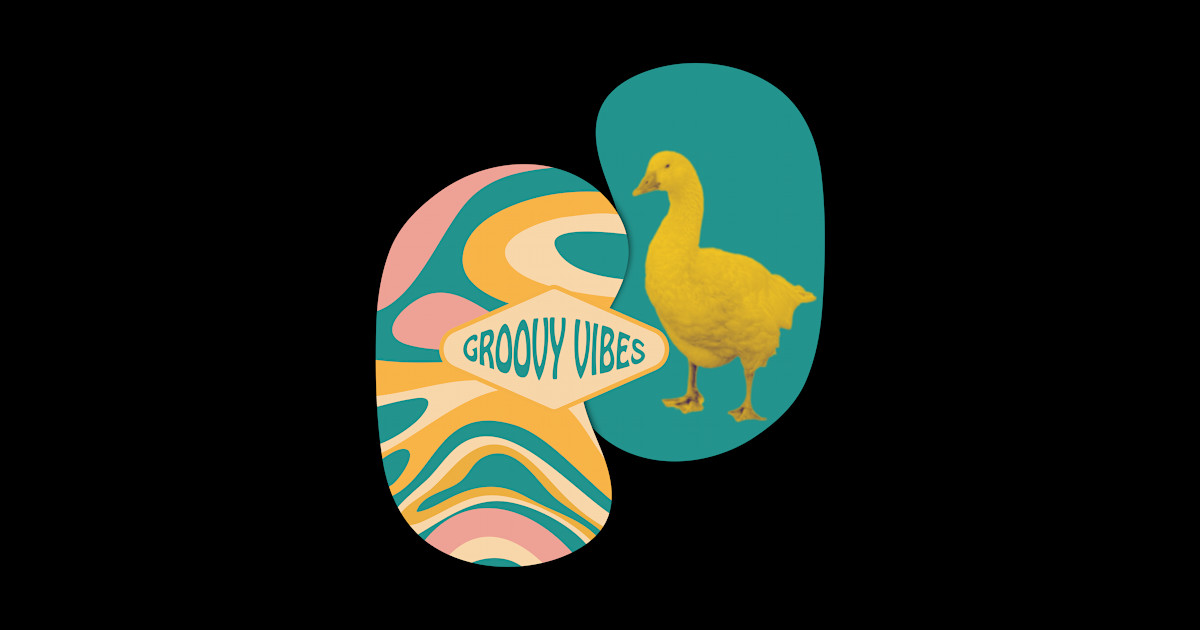 Groovy vibes duck - Vibes Positive - Sticker | TeePublic