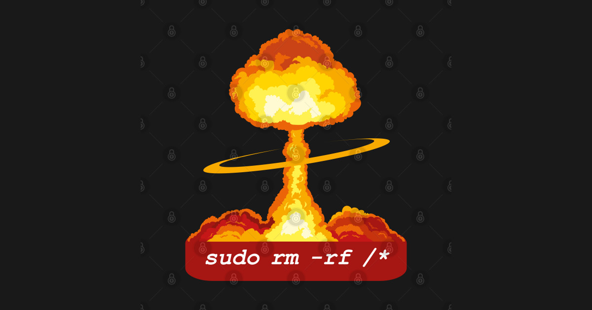 Linux Nuclear Explosion Command - Programmer Humor - T-Shirt | TeePublic