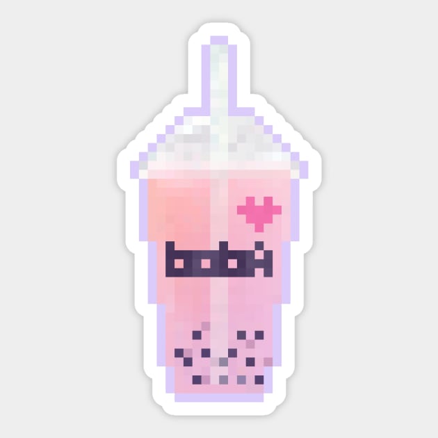 Pixel Boba - Taro - Boba - Sticker | TeePublic