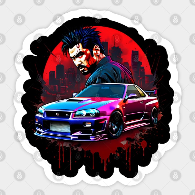 Nissan Skyline R34 GTR - Nissan Skyline R34 Gtr - Sticker | TeePublic