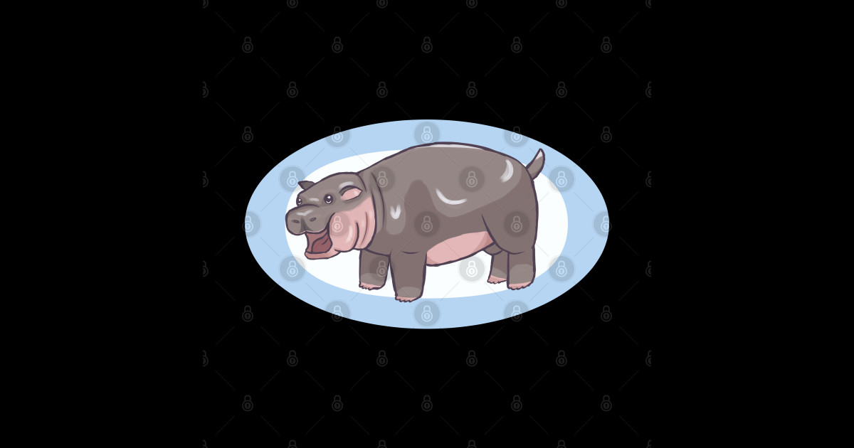 Moo deng Cute baby Hippo - Moo Deng Hippo - Posters and Art Prints ...
