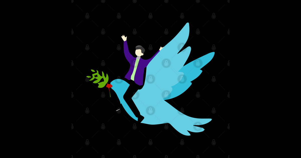 Boy riding a Dove - Dove - Sticker | TeePublic