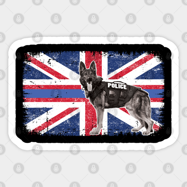 Police Dog - Police Dog UK Flag - Police Dog - Sticker | TeePublic