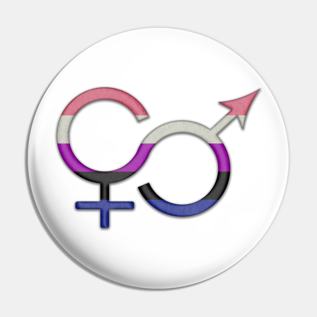 Gender Fluid Symbol in Pride Flag Colors - Gender Fluid Pride - Pin ...