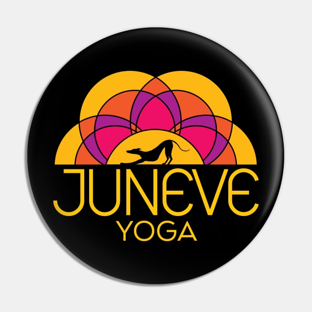 JUNEVE YOGA logo (for DARK shirts) - Yoga - Pin | TeePublic