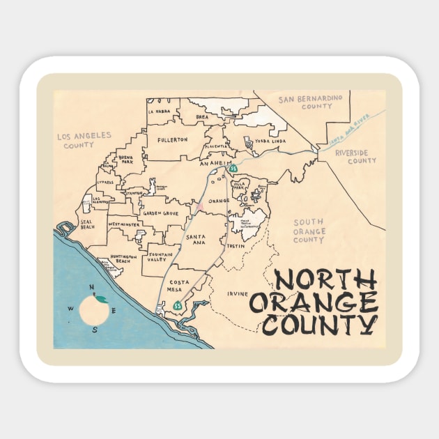 North Orange County - Orange County - Sticker | TeePublic