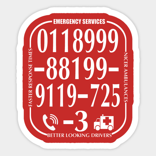IT Crowd - Emergency Services - It Crowd - Sticker | TeePublic