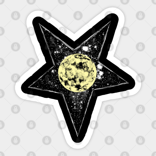 MoonStar - Moon Stars - Sticker | TeePublic