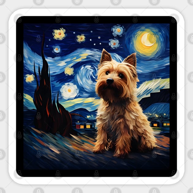 Yorkie Starry Night - Yorkie - Sticker | TeePublic
