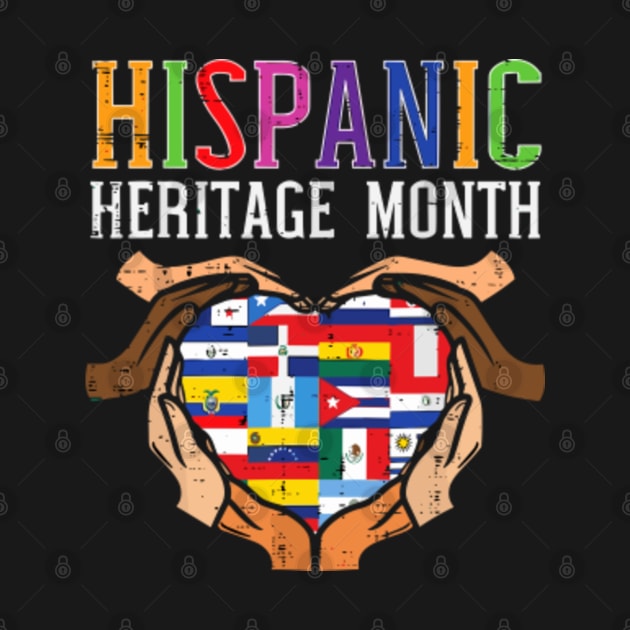 National Hispanic Heritage Month Hand Heart Flags - Hispanic Heritage ...