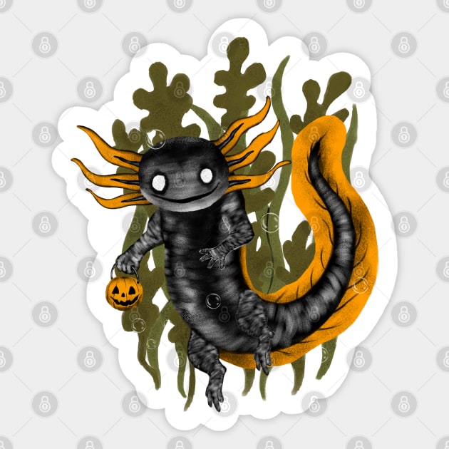 Horror Axolotl - Horror - Sticker | TeePublic