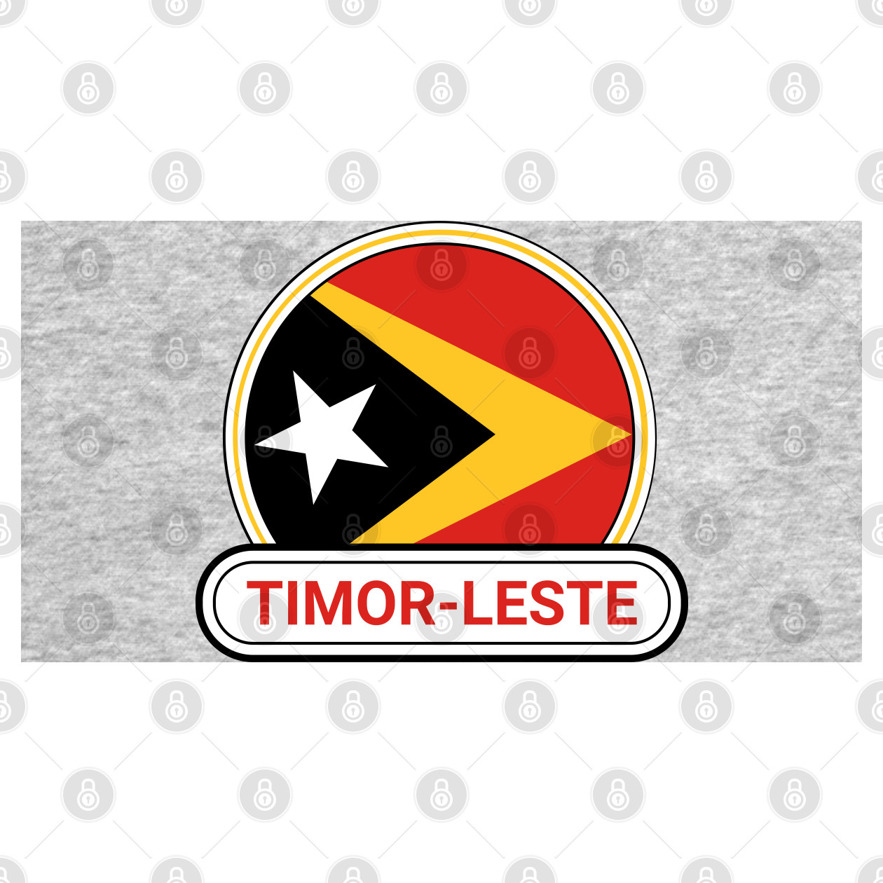 Timor-Leste Country Badge - Timor-Leste Flag - Timor Leste - T-Shirt ...