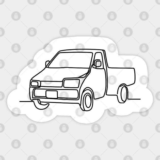 Kei Truck Line Art - Kei Truck - Sticker | TeePublic