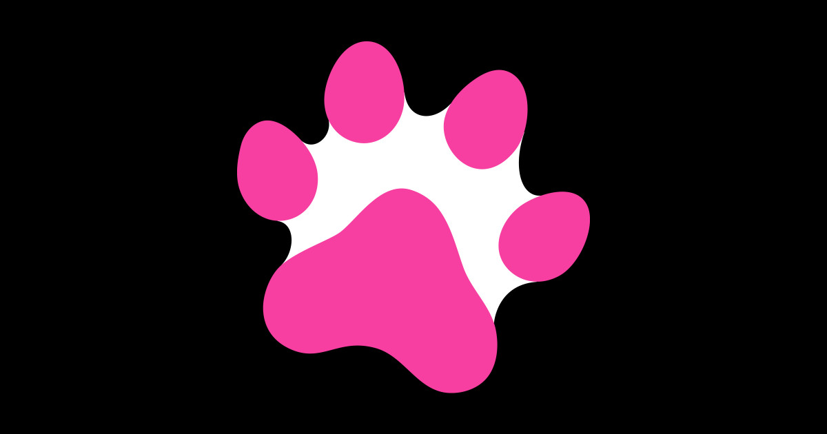 Hot pink paw print - Paw Print - Sticker | TeePublic