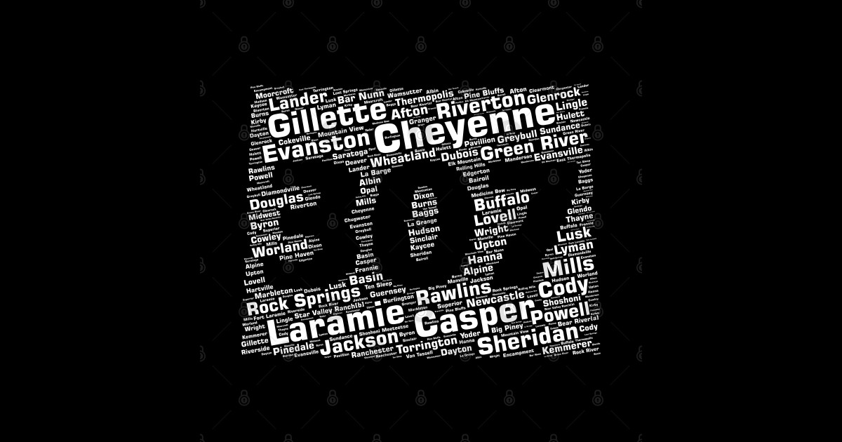 Wyoming Cities 307 Area Code - Wyoming - Tapestry | TeePublic