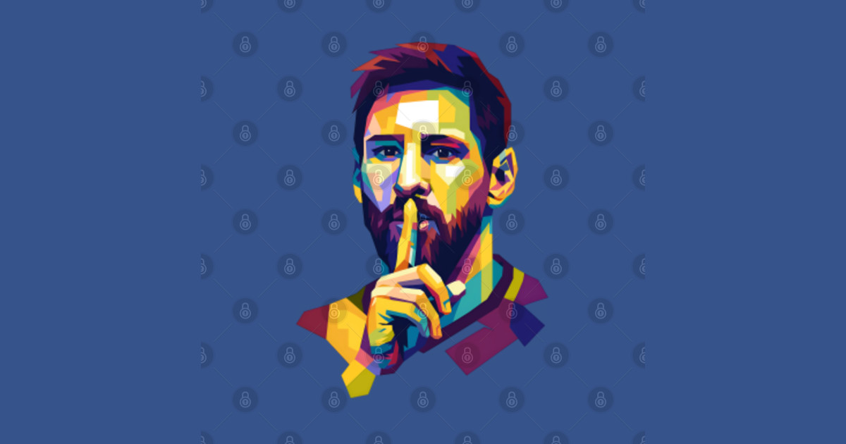 Messi Pop Art Shush Portrait - Lionel Messi - T-Shirt | TeePublic