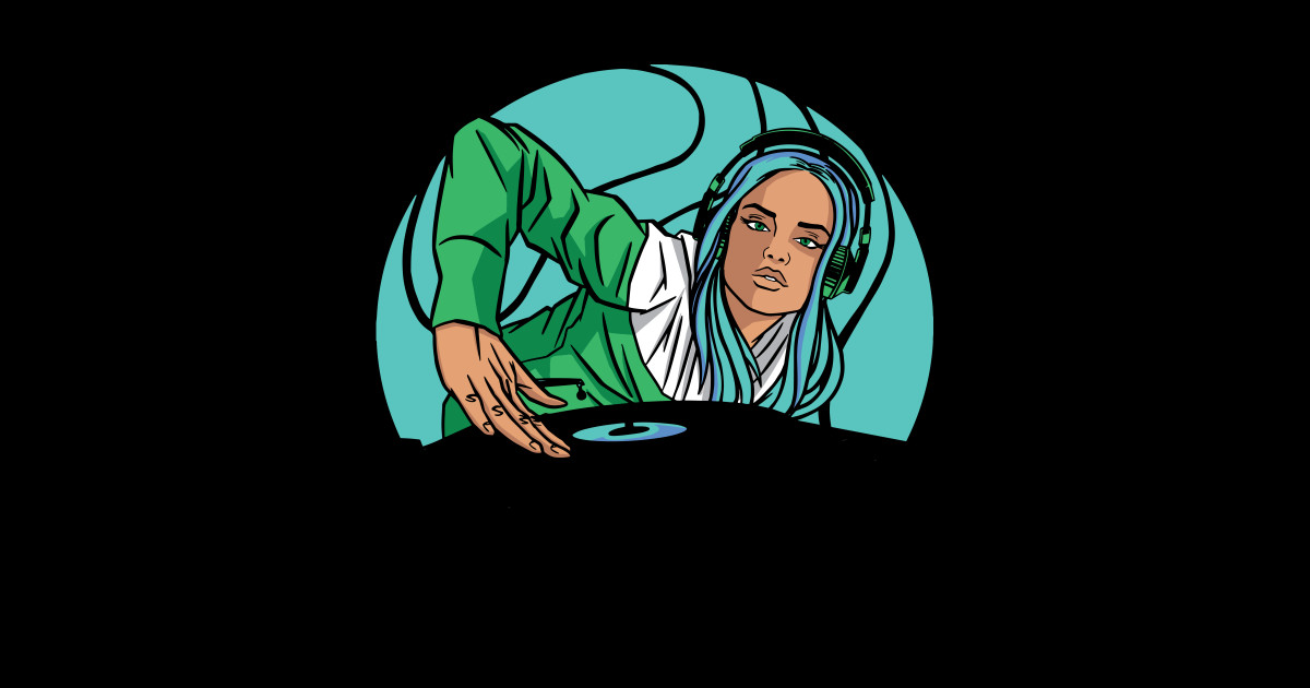 Female DJ Cartoon - Female Dj - Sticker | TeePublic
