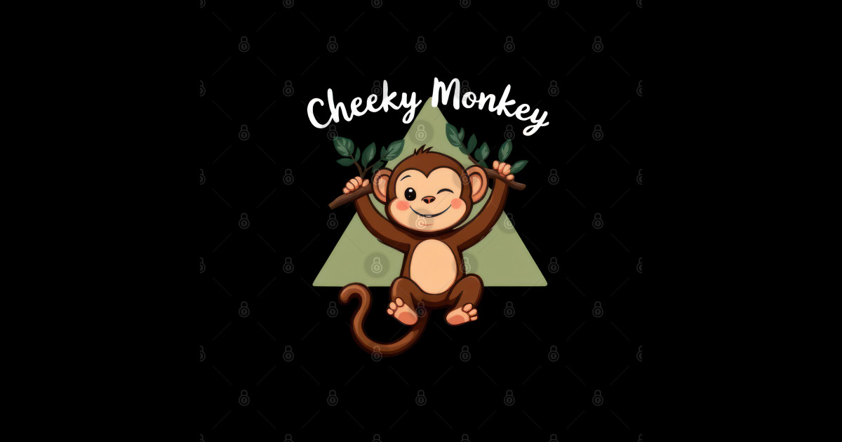 Cheeky Monkey Winking Cartoon - Cheeky Monkey - Sticker | TeePublic