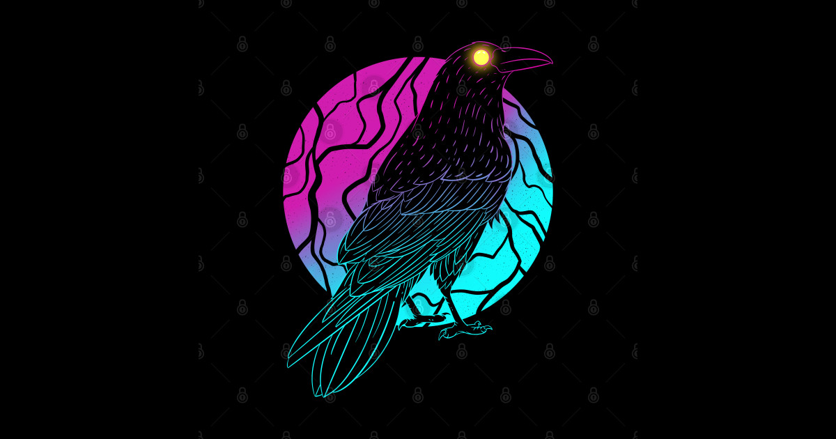 Cyber Crow - Crow - Sticker | TeePublic