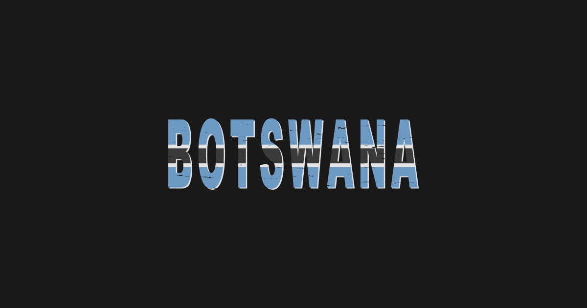 Botswana Text in Botswana Flag Colors - Botswana - T-Shirt | TeePublic