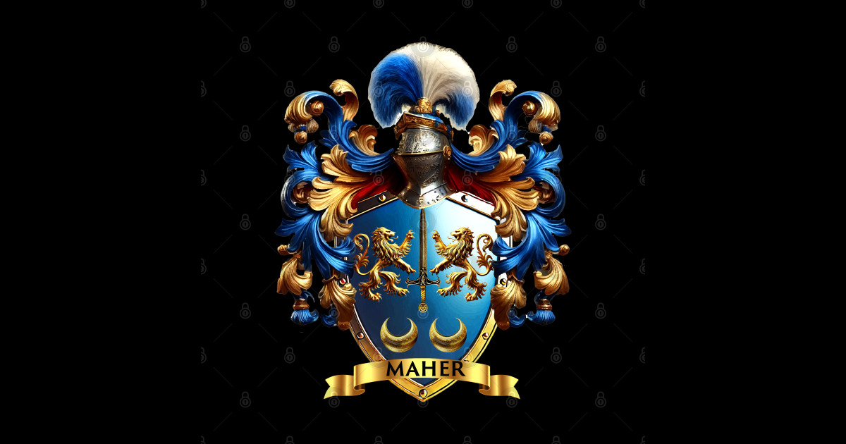 Maher Family Crest – Bold Irish Coat of Arms Design - Maher Family ...