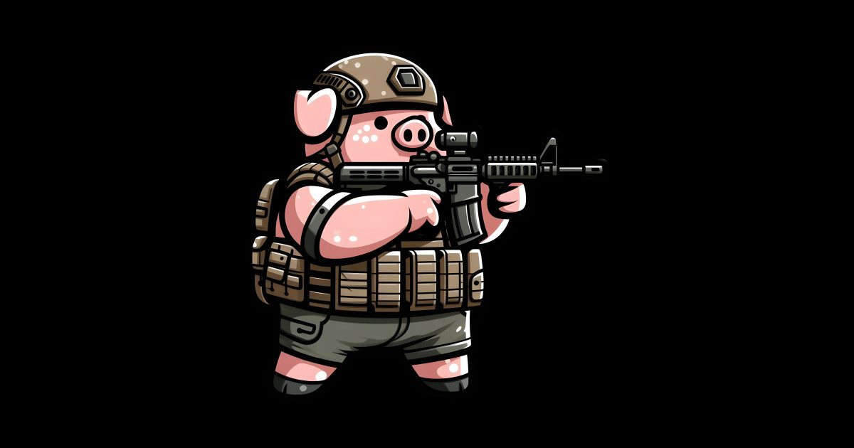 Tactical Pig - Pig - Sticker | TeePublic