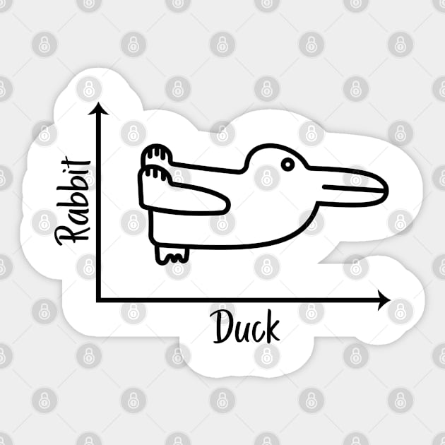 Duck Rabbit Graph - Duck Rabbit Graph - Sticker | TeePublic