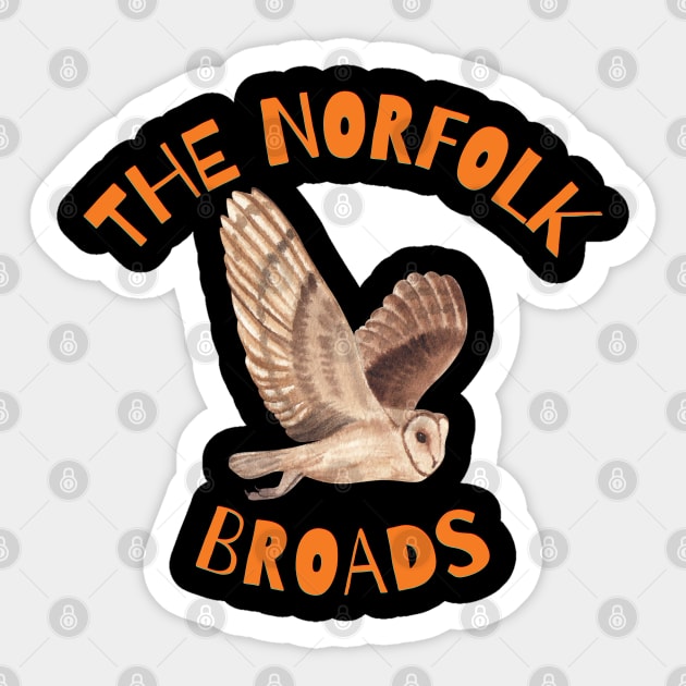 The Norfolk Broads Barn Owl - Norfolk Broads - Sticker | TeePublic