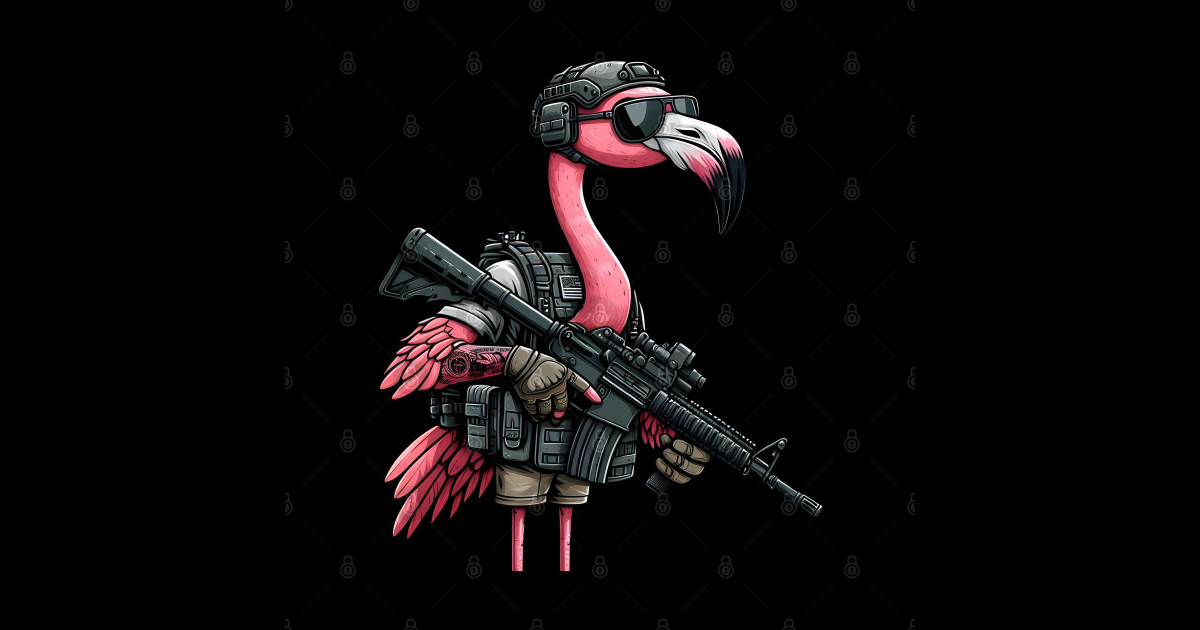 Tactical Flamingo - Flamingo - Posters and Art Prints | TeePublic