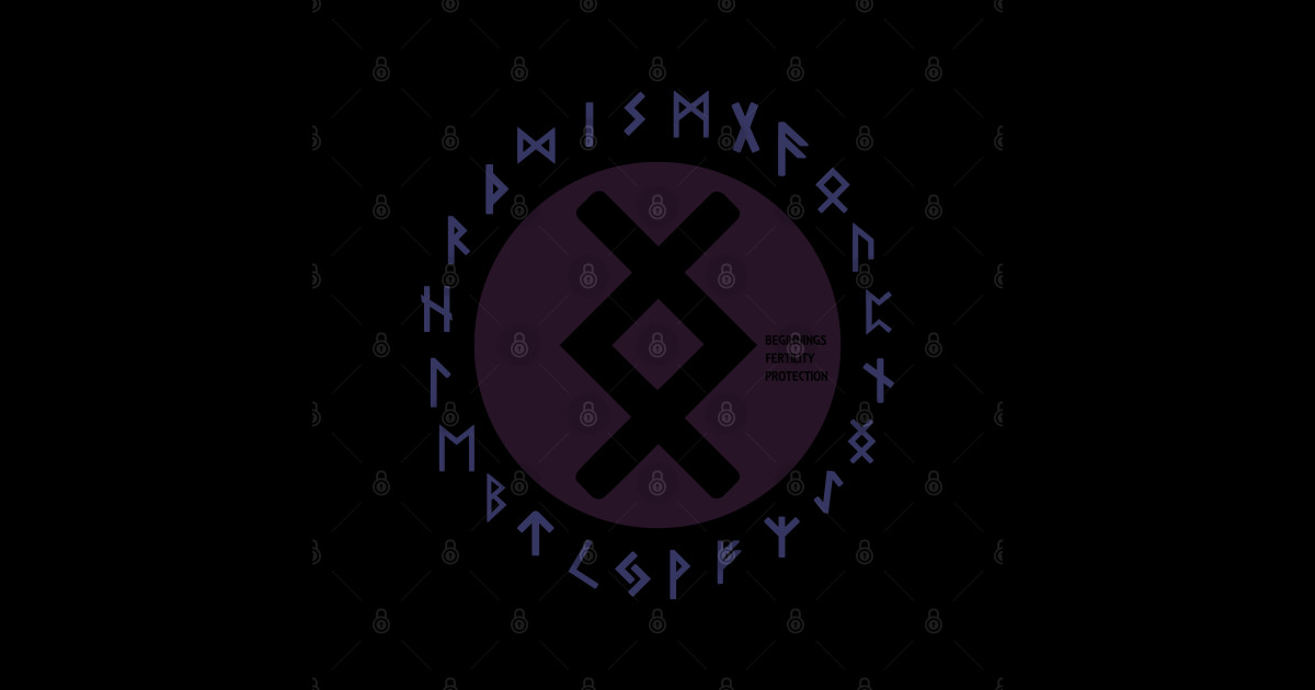 Purple Inguz Futhark Rune Symbol - Viking Runes - Sticker | TeePublic