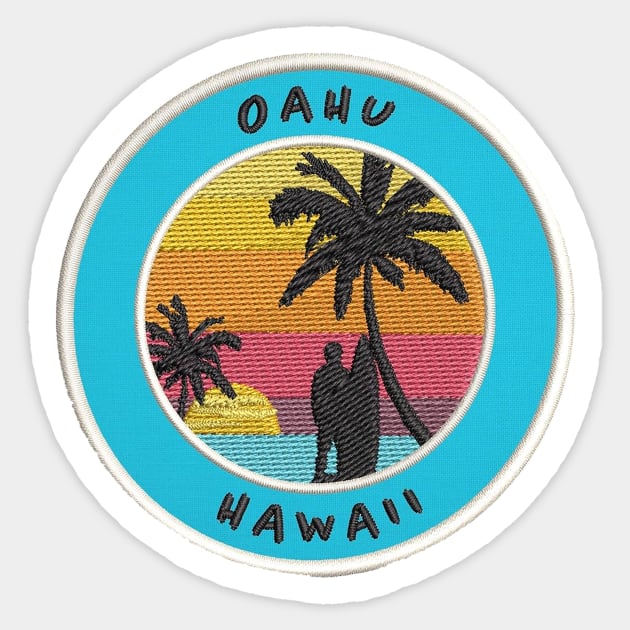 Oahu Hawaii Patch - Oahu Hawaii Patch - Sticker | TeePublic