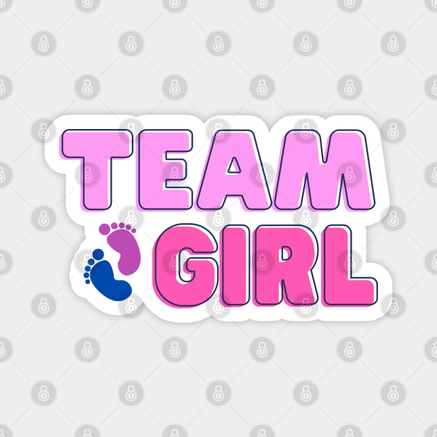 Team Girl, Baby Gender Reveal Party - Gender Reveal Party - Magnet ...