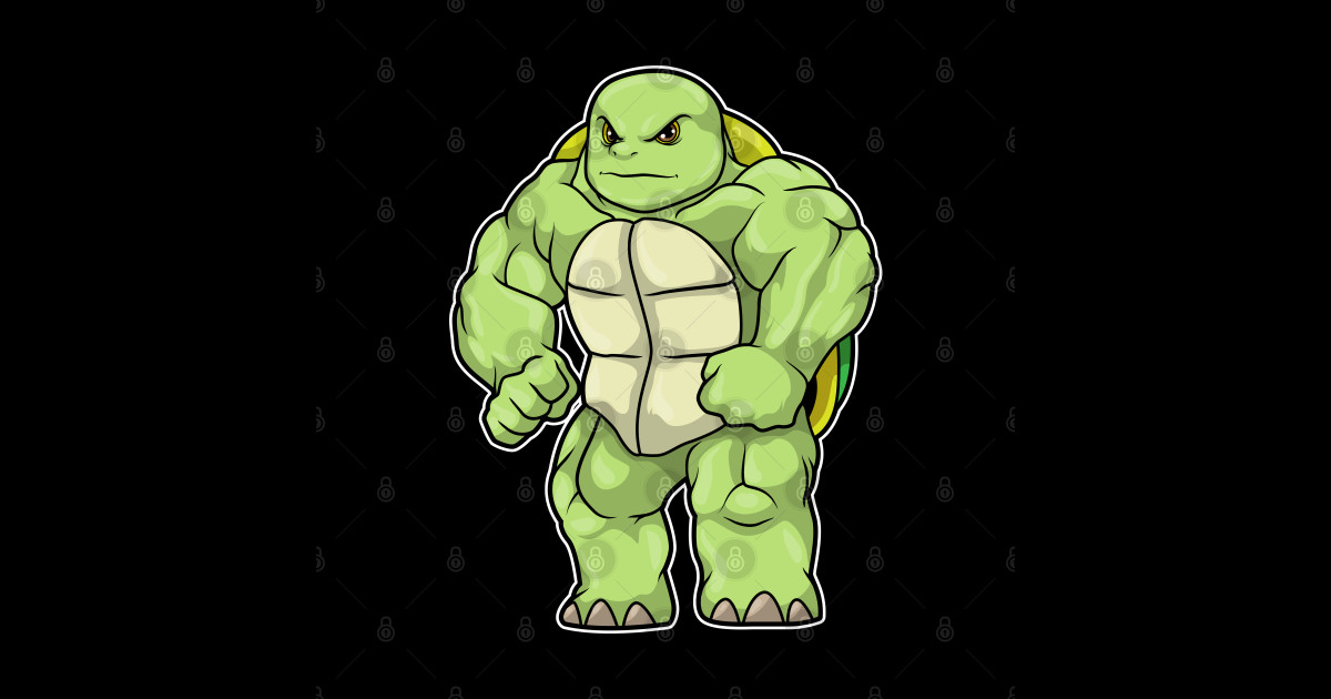 Turtle as Bodybuilder with Six pack - Bodybuilding - Posters and Art ...