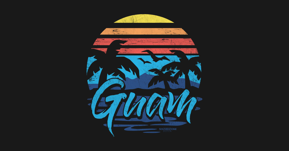 Guam Sunset - Guam - Long Sleeve T-Shirt | TeePublic